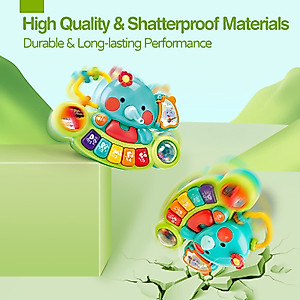 Baby Toys 6 to 12 Months Infant Piano Toys 6 9 12 18-Month-Old Baby Elephant Toys Musical Light Baby Early Learning Educational Toys Toy Gift Toy for 1-Year-Old Boys Girls Christmas Stocking Stuffers