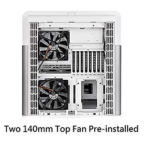Thermaltake Level 20 HT Snow Edition 4 Tempered Glass Type-C Fully Modular E-ATX Full Tower Computer Chassis with 2 140mm Top Fan Pre-Installed CA-1P6-00F6WN-00