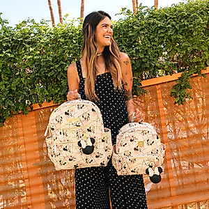 Petunia Pickle Bottom Mini Backpack | Diaper Bag Backpack for Parents | Stylish Bag and Organizer | Compact Backpack for On The Go Moms and Dads | Shimmery Minnie Mouse