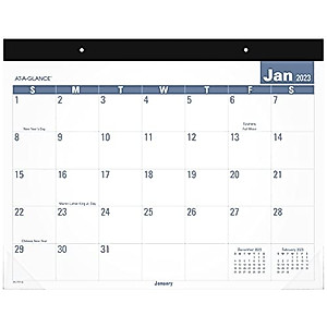 AT-A-GLANCE 2023 Monthly Desk Calendar, Desk Pad, 21-3/4" x 17", Standard, Easy to Read (SKLP2432)