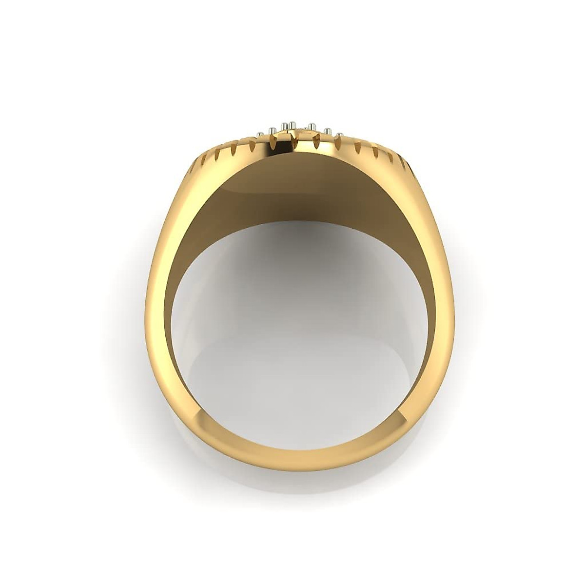 RATNAVALI ARTS Yellow Gold Plated Poseidon Greek God of The Sea Trident Ring (Emerald, 10)