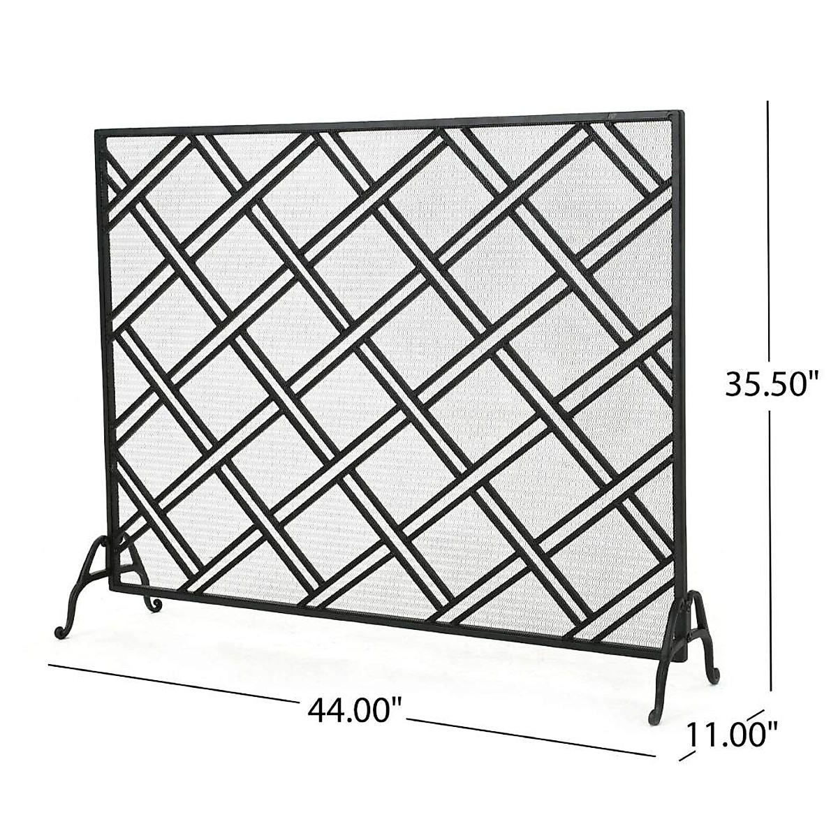 Christopher Knight Home Josette Single Panel Iron Fireplace Screen, Black