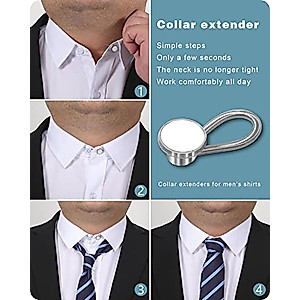 YUANHANG 18Pcs Shirt Collar Button Extender: Neck Button Extender for Mens Dress Shirt - Comfortable Tie Collar Expander