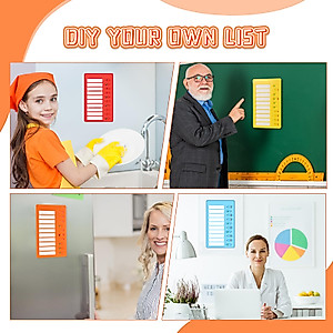 Queekay 4 Pcs Blank Chore Chart Kids Chore Chart, Plastic Checklist Board with 8 Detachable Cardstock to Do List for Home Routine Planning (Red, Orange, Blue, Yellow)