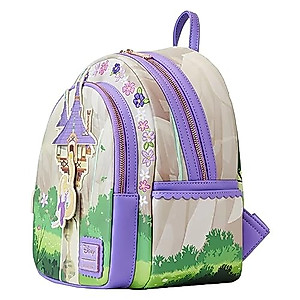 Loungefly Disney Tangled Rapunzel Swinging From Tower Mini Backpack Womens Double Strap Shoulder Bag Purse