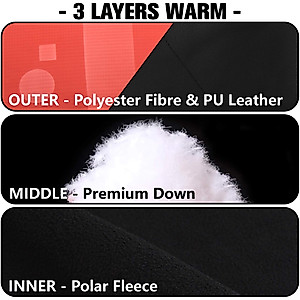 OROOTL Down Gloves Waterproof Down Mittens Men Women Winter Insulated Mitt Warm Snow Mittens