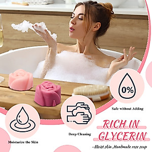 Loopeer 24 Pcs Rose Soap Favors Mini Soaps Bridal Shower Favors Wedding Favors for Guests Baby Shower Decorations Bridal Shower Favors, Beige White, Pink, Rose Red