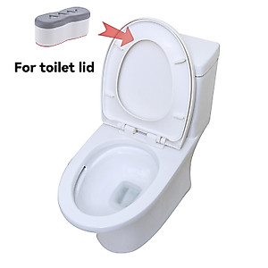 8Pcs Bidet Height-increasing Pads Toilet Seat Risers Toilet Lid Rubber Bumpers with 2 Heights Adjustment Grey & Clear Self Adhesive Universal Bidet Bumpers Replacement Bumpers for Toilet Seat