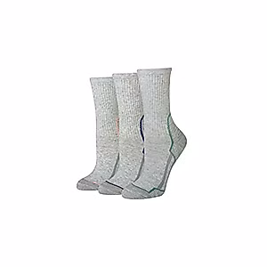 Amazon Essentials Women's Cushioned Hiking Crew Socks, 3 Pairs, Grey Heather, 6-9