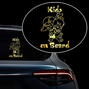Iprokiu 3pcs Baby on Board Sticker for Car Kids on Board Car Decal Cute Footprint Baby Kids Safety Warning Sticker Car Window Bumper Sticker Vinyl Decal Baby in Car Sticker (Brushed Gold)