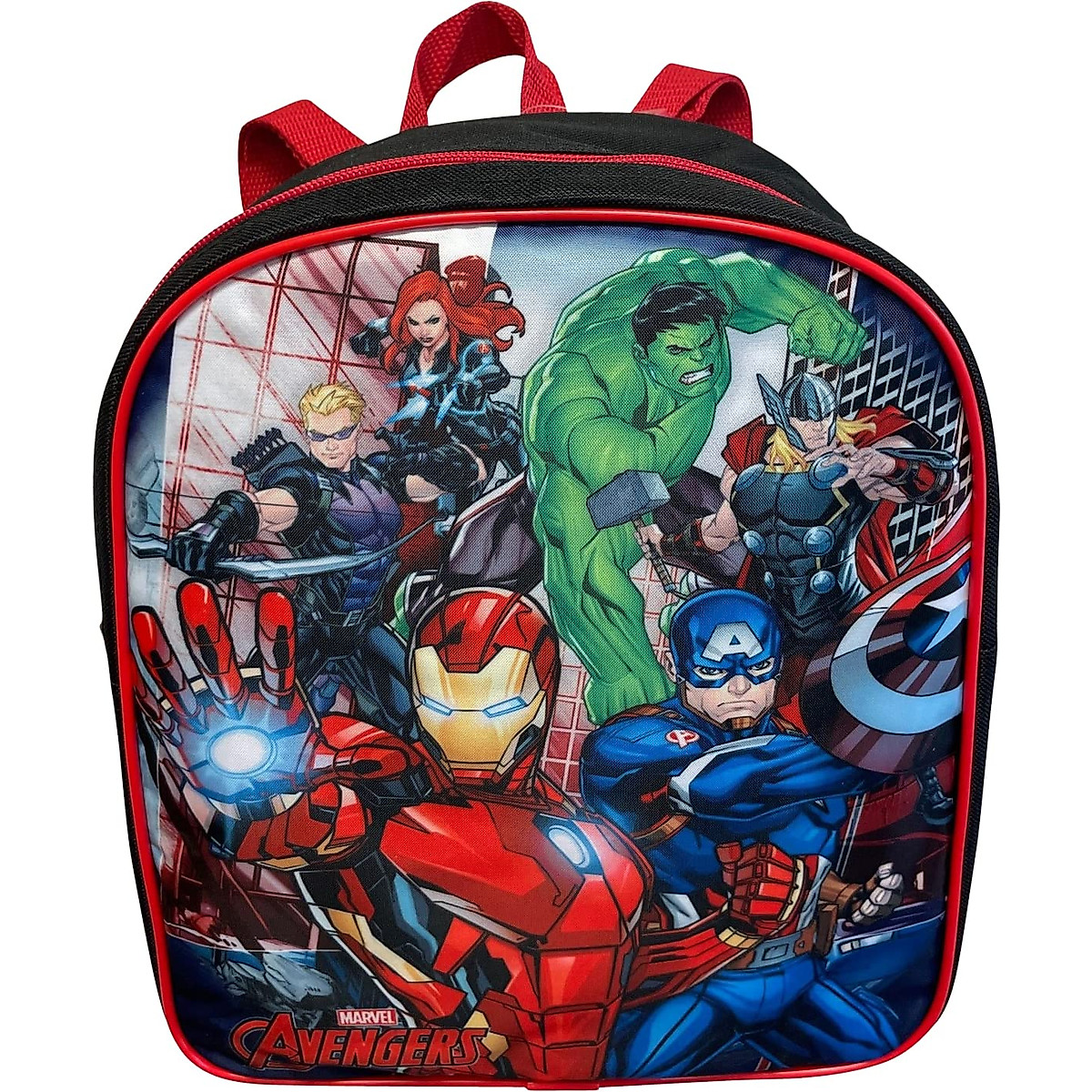 Ruz Avengers Toddle Boy 12 Inch Mini Backpack (Black-Red)