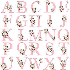 Personalized Name & Flower Initial Customized Phone Case, Custom Transparent Phone Cover Compatible iPhone 15 Pro 14 Plus 13 Pro Max 12 11 XR (Pink)