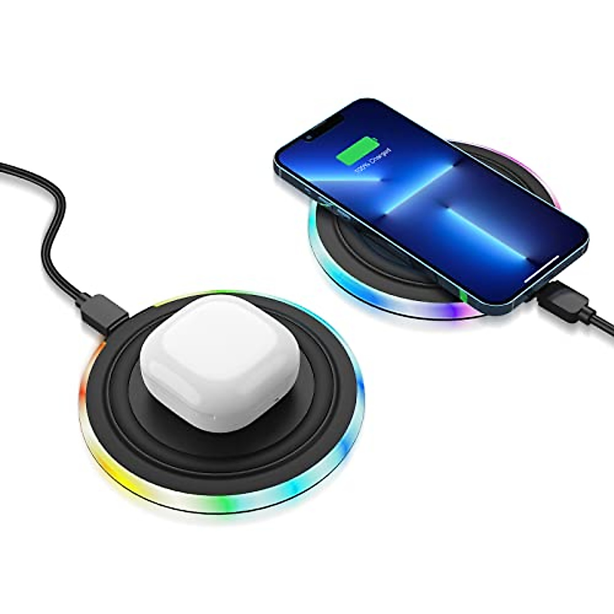 Wireless Charger, 15W Fast Wireless Charging Pad Compatible with iPhone 14/14 Plus/14 Pro/14 Pro Max/13/13 Mini/SE 2022/12/11/X/8,Samsung Galaxy S22/S21/S20,AirPods Pro 2(No AC Adapter)