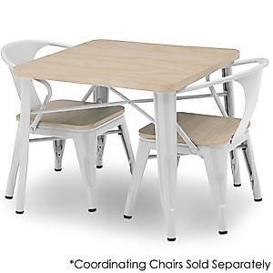 Delta Children Bistro Kids Play Table - Ideal for Arts & Crafts, Snack Time, Homeschooling, Homework & More, White with Driftwood