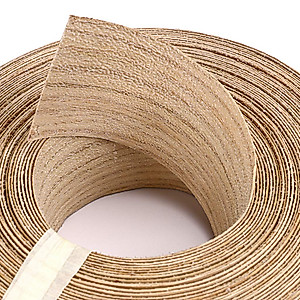 Skelang Red Oak Wood Veneer Edge Banding Preglued Iron-On with Hot Melt Adhesive Edgebanding Flexible Wood Tape (2" x 50')