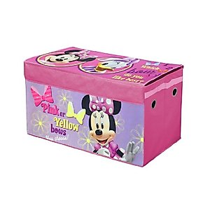Idea Nuova Disney Minnie Mouse Collapsible Children’s Toy Storage Trunk, Durable with Lid