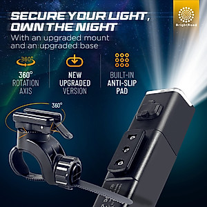 Upgraded Front 8000 Lumens LED Bike Light with Remote Control for Night Riding, Bicycle Lights Front and Rear, CREE USB Rechargeable Bike Lights Front and Back, 85° Wide Beam Bike Headlight