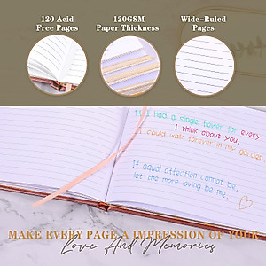 Personalized Wedding Guest Book, Elegant Hardcover Guest Sign in Book for Wedding Reception, Birthday, Graduation Party, Bridal & Baby Shower, Custom Guestbook with Gilded Edges & Gold Metallic Foil