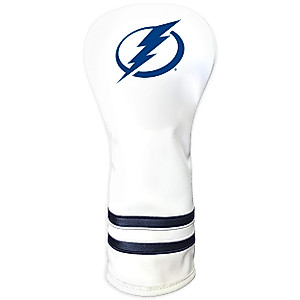 Team Golf NHL Tampa Bay Lightning White Vintage Fairway Head Cover White Vintage Fairway Golf Club Headcover, Form Fitting Design, Retro Design