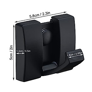 DMYMAT Black Towel Hooks for Bathrooms, Folding Hideaway Coat Hooks 2 Pack, Modern Heavy Duty Wall Hooks, Space Aluminum Material, for Bedroom Closet Hanging Robe Clothes Hat Key