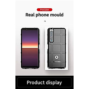 Ysnzaq Military Grade Durable Rugged Phone Case for Sony Xperia 1 III 6.5", Ultra Slim Soft TPU Shockproof Camera Protective Phone Cover for Sony Xperia 1 III HD Black