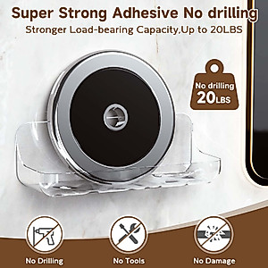 Lsnisni Acrylic Shower Shelves 2 Pack, Adhesive Clear Bathroom Shelf, Plastic Shower Caddy with Self Adhesive Tape, No Drilling, Wall Mounted Shower Organizer for Bathroom Storage & Kitchen