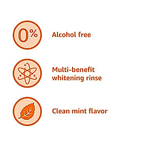 Amazon Basics Teeth Whitening Mouthwash, Alcohol-Free, Clean Mint, 32 Fluid Ounces, 1-Pack, Previously Solimo