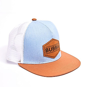 Knuckleheads Little Threads Toddler Boy Outfit/Snap Back/Baseball Hat - Baby Bubba Trucker Cap - Infant Newborn Youth Flat Brim Patch Sun Hat (M 2-5 Years, Bubba Blue)