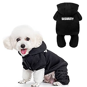 BINGPET Dog Hoodies - Snap Fastener Design - Security Printed Four-Legged Hoodie Puppy Tracksuit Cat Cold Weather Clothes