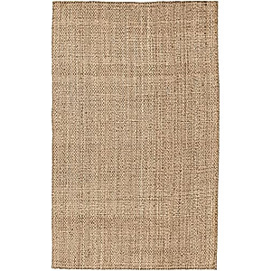 Hauteloom Herndon Sea Grass Jute Rug - Natural Fiber Sisal Area Rug - Natural Farmhouse Look Carpet - Rattan Wicker Look Carpet - Brown - 6' x 9'