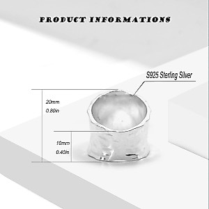 S925 Sterling Silver Flowers Full Finger Wide Bands Ring for Women Girls,Retro Vintage Antique Daisy Flowers Floral Thumb Index Finger Bands Ring,Big Large Punk Biker Gothic Cocktail Party Boho Statement Bands Ring Jewelry Gift (Ring_A, 7)