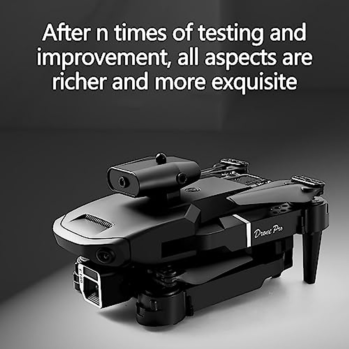 GBSELL 4K Dual Camera Drone, UAV HD 4K Aerial Photography Dual Camera Remote Control Quadcopter Boy Folding Model Aircraft Toy, Intelligent Obstacle Avoidance (Black)