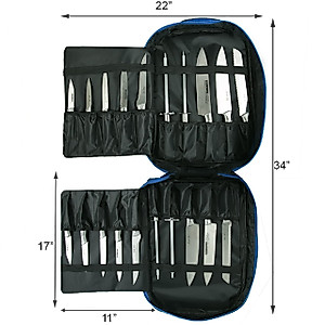 Chef Knife Backpack | Chef Knife Bag | Waterproof Material | Chefs Case with 30+ Pockets for Knives & Utensils | Sturdy Travel Knife Bag | Culinary Gifts For Chefs & Students