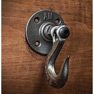 3 Pack MOOD.SC Towel and Robe Hook Set by Pipe Decor, Heavy Duty DIY Style, Rustic and Chic Industrial Iron Pipe Electroplated Galvanized Silver Finish (3, Heavy Single Hook)