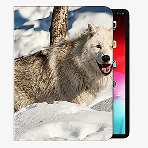 Wugao Wugao iPad Pro 12.9 Case 5th/4th/3rd Generation Case 2021 2020 2018 PU Leather with Pencil Holder,Animals Nature A053 Business Folio Stand Cover with Pencil Holder