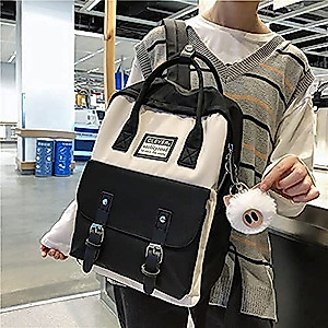 GGOOB Aesthetic Backpack Cute Kawaii Backpack for School Backpack Cute Aesthetic (black)