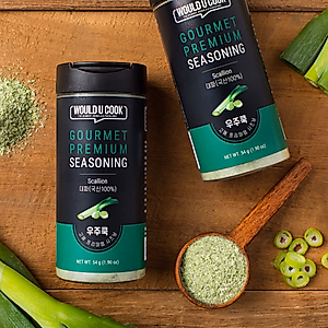 WOULD U COOK GOURMET PREMIUM SEASONING Scallion Granules (54g/1.90oz), Taste of Korea, Vegan, Magic Powder, Green Onion