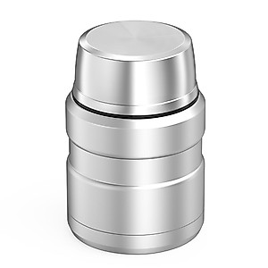 THERMOS Stainless King Vacuum-Insulated Beverage Bottle, 40 Ounce, Matte Steel and Food Jar Bundle