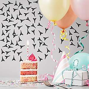 100pcs Eiffel Tower Confetti, Black Glitter Paris Party Table Confetti, Paris French Theme Party Paper Scatters, Baby Shower/Bridal Shower Party Table Decoration