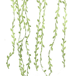 So Cal Pro Artificial Vines, Artificial Eucalyptus Leaf Garland DIY Wild Jungle Decorative Botanical Greenery for Birthday Baby Shower Home Wall Garden Wedding Party Wreaths (Green 252ft)