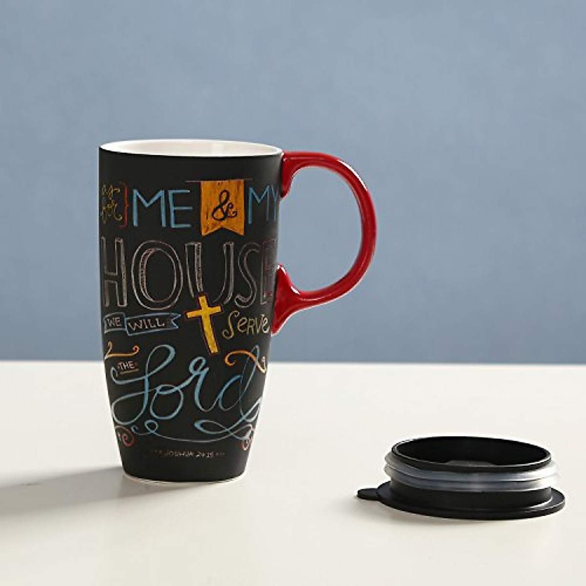 CEDAR HOME Coffee Ceramic Mug Porcelain Latte Tea Cup With Lid 17oz. Me & My House