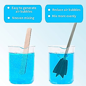 YeeBeny 6 Pcs Epoxy Mixer Attachment for Drill, 6 Reusable Multipurpose Bidirectional Paint Stirrer, Helix Mixer for Resin, Silicone Gallon Mixing Tools, Paint Mixer for Drill(6 paddles and 2 sticks）