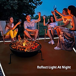 OutdoorMaster Fire Pit Mat Upgrade Insulation Cotton 5-Layer Design |36" x 45"| Grill Mat/Fireproof Mat/BBQ Pad/Ember Mat 2-in-1 Fireproof Fabric Protect Wood, Lawn Fireproof Pad for Outdoor-Brown,M