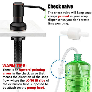Soap Dispenser Extension Tube Kit with Check Valve, 47" Under Counter Soap Dispenser Tube for Kitchen Sink, Fit Most Soap Containers, Powerful Suction, Never Fill The Little Bottle Again SonTiy
