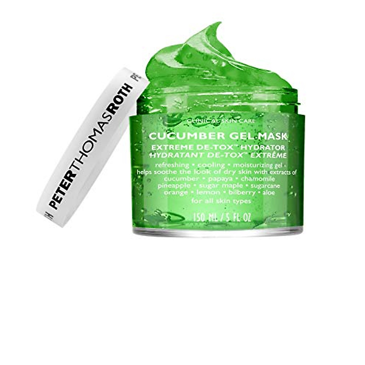 Peter Thomas Roth | Cucumber Gel Mask | Extreme De-Tox Hydrator, Cooling and Hydrating Facial Mask, Helps Soothe the Look of Dry and Irritated Skin, 5 fl oz (Pack of 1)