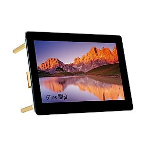 5inch IPS Touch Screen Display for Raspberry Pi, DSI Interface, 800×480 Resolution, Capacitive Touch Panel, Supports Raspberry Pi OS/Ubuntu/Kali / WIN10 IoT and Retropie, up to 5-Points Touch
