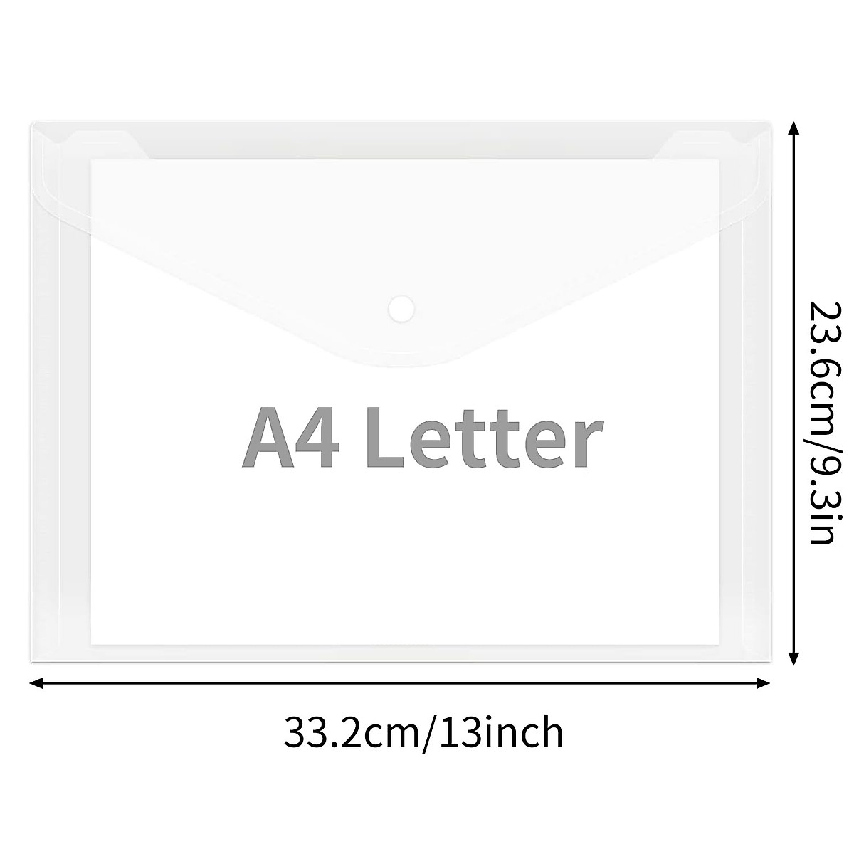 EOOUT 30pcs Plastic Envelopes, Clear Reusable Poly Envelope Waterproof File Folder with Snap Button, US Letter, A4 Size, for School Office Supplies