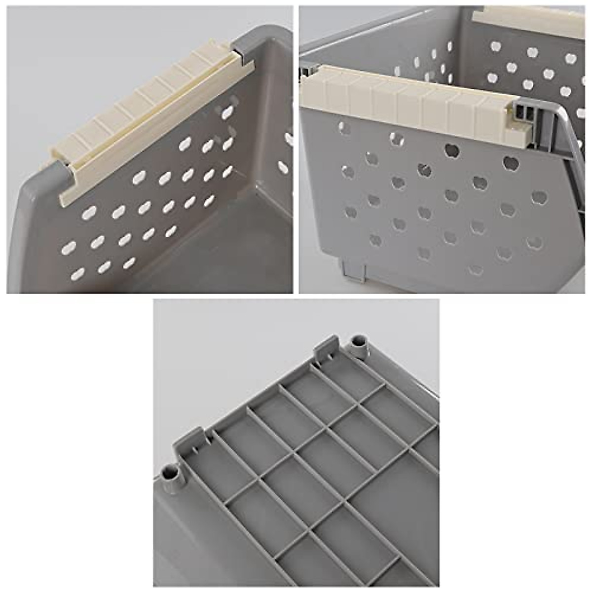 Joyeen 3-pack Stackable Organizer Basket Bins, Plastic Stacking Storage Basket