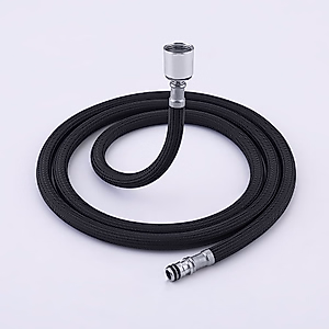Black Kitchen Faucet Hose Replacement M15*1MM X G1/2,Kitchen Sink pull down Faucet Hose pull out Faucet Hose replacement with Quick Connect,Nylon Hose 59-inch
