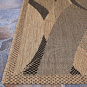 Couristan Recife Seagrass Indoor/Outdoor Area Rug, 7'6", Natural-Black